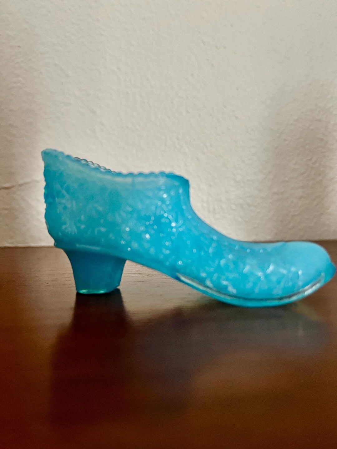 Vintage Blue Glass Shoe - Etsy
