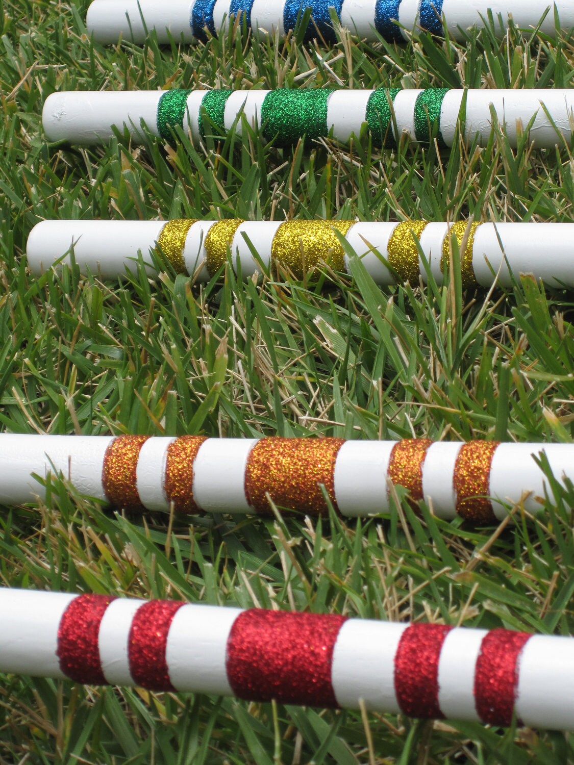Rainbow Glittered Vintage Croquet Set Custom - Etsy