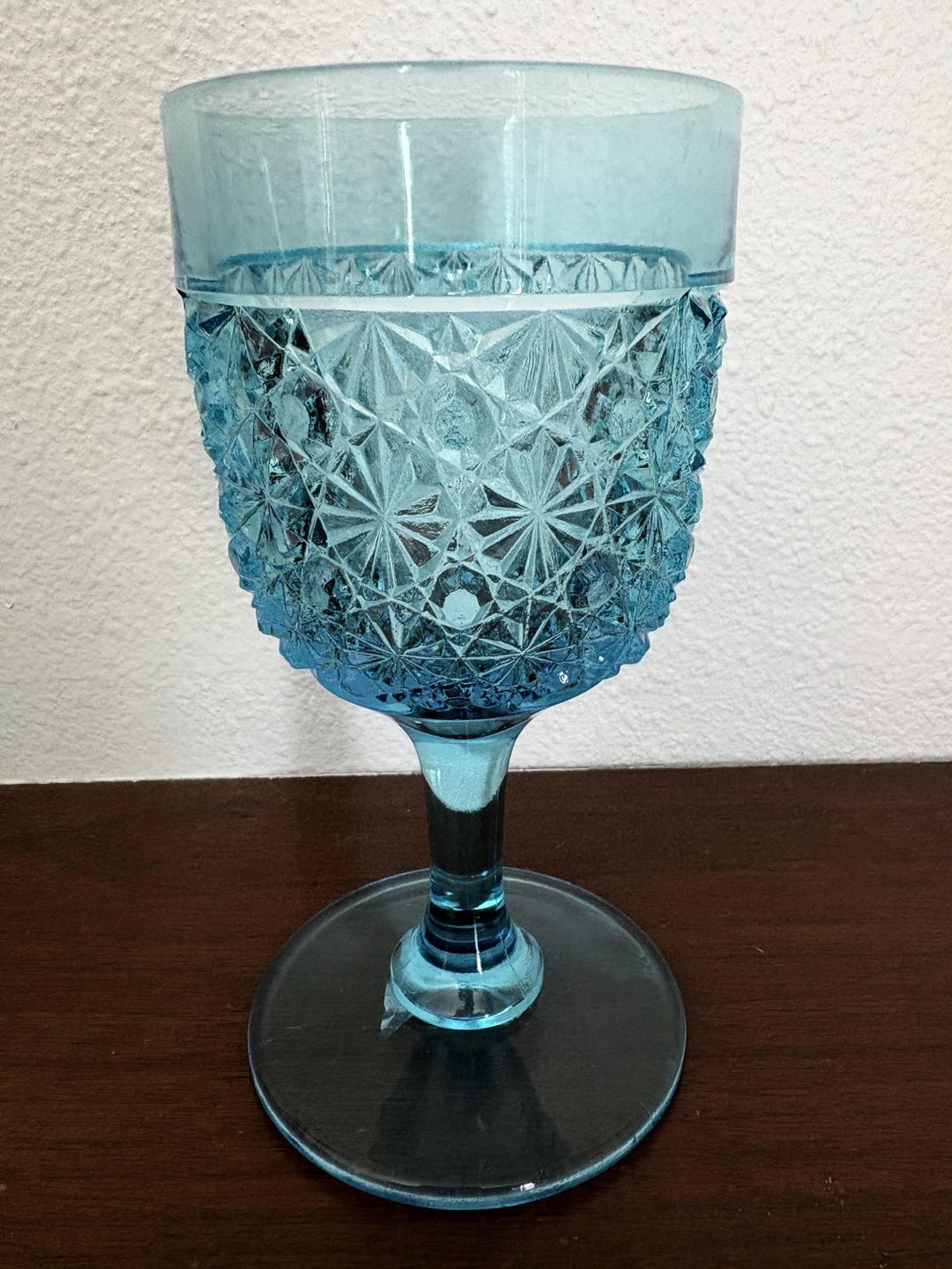 EAPG Daisy and Button Light Sky Blue Glass Goblet - 6.25" - Etsy