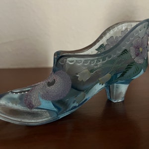 Vintage Fenton Blue Shoe - Etsy