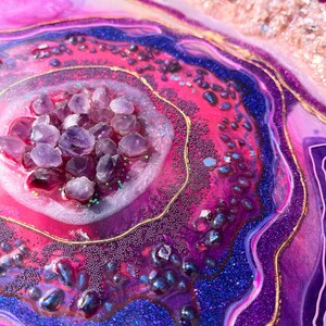 Geri Pink, Resin Geode, Agate Painting - Etsy