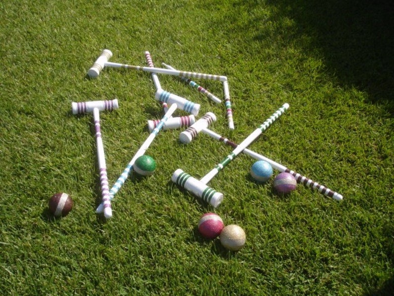 Custom Glittered Vintage Croquet Set - Etsy