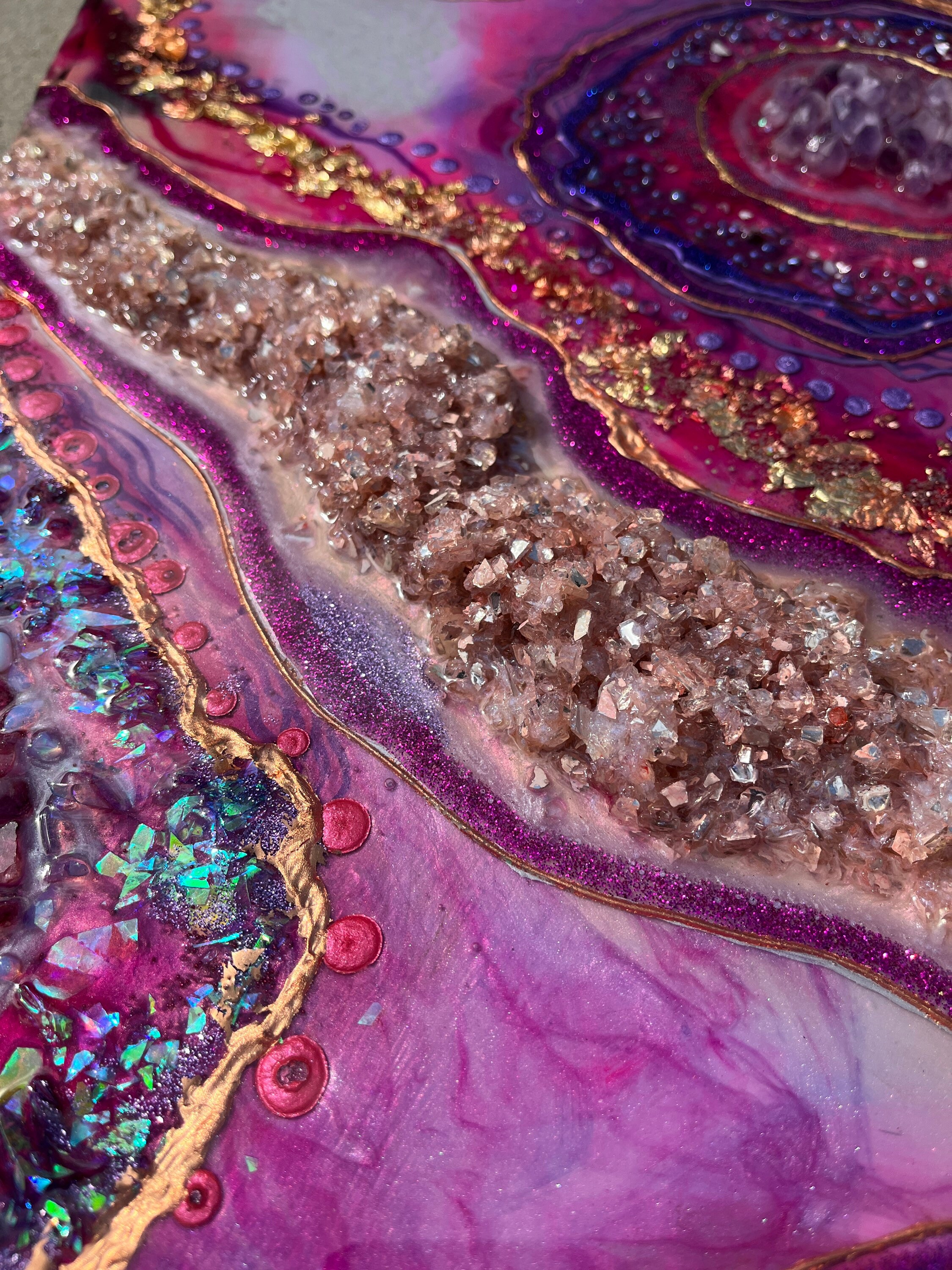 Geri Pink, Resin Geode, Agate Painting - Etsy