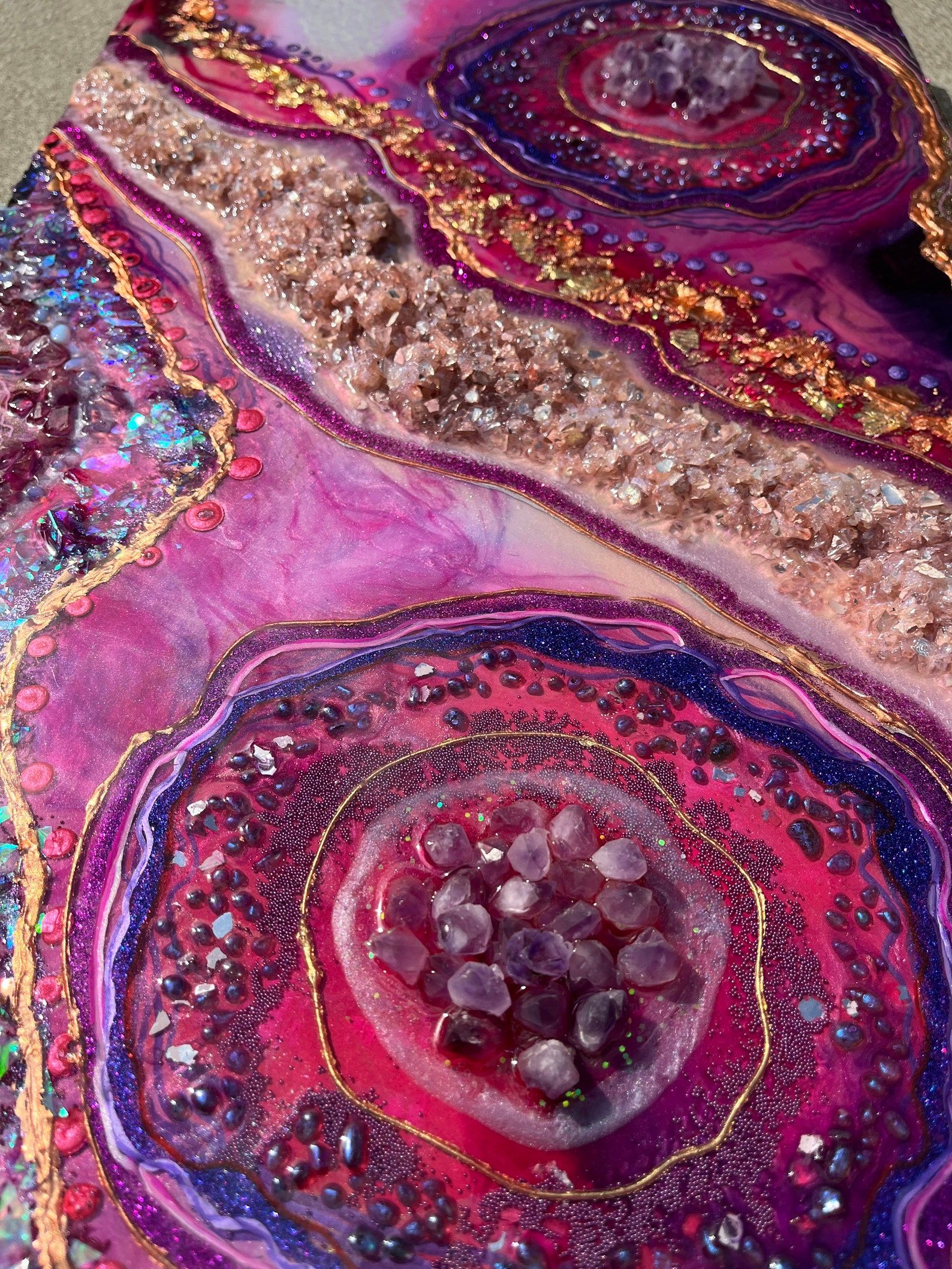 Geri Pink, Resin Geode, Agate Painting - Etsy