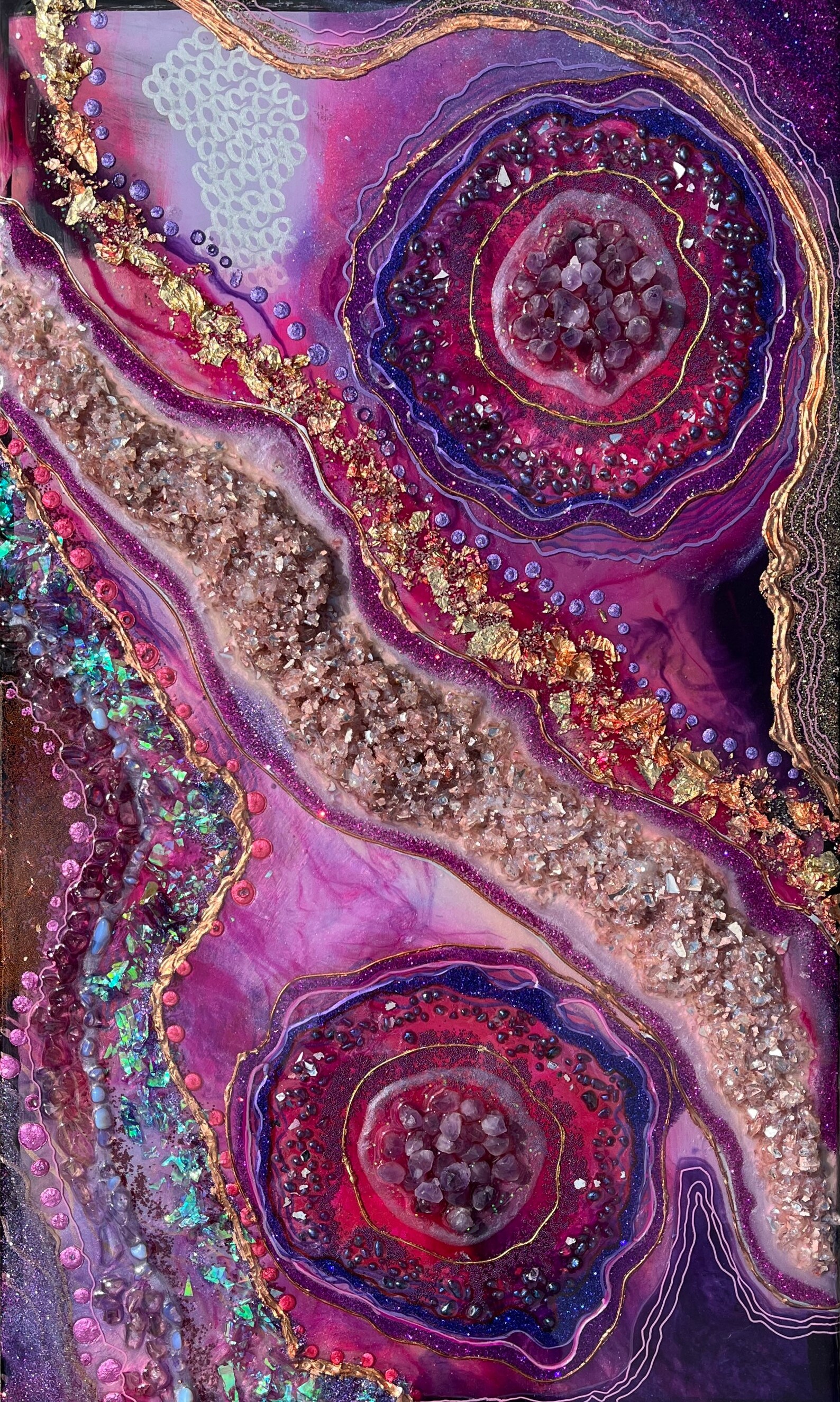 Geri Pink, Resin Geode, Agate Painting - Etsy