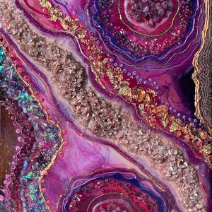 Geri Pink, Resin Geode, Agate Painting - Etsy