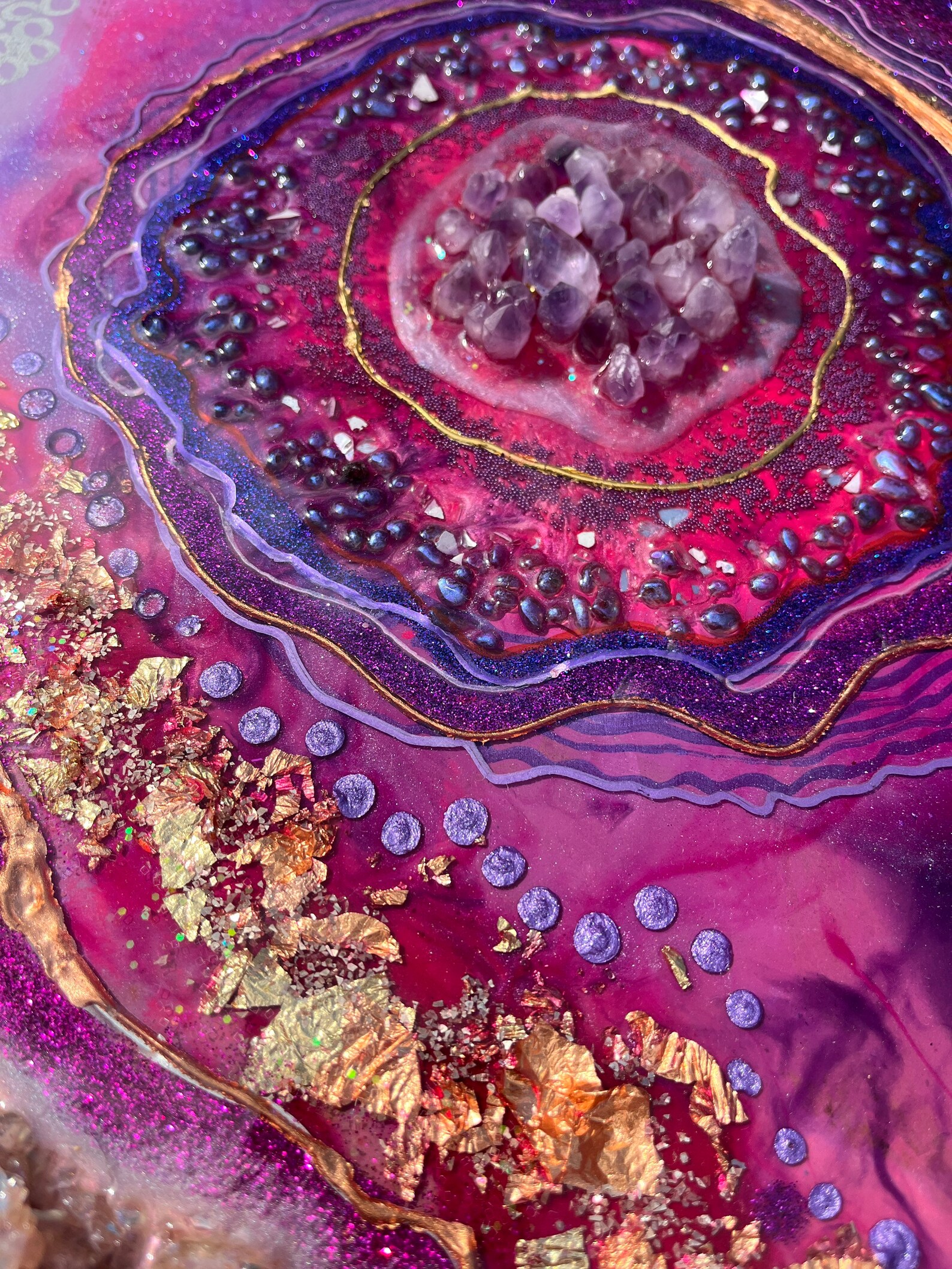 Geri Pink, Resin Geode, Agate Painting - Etsy