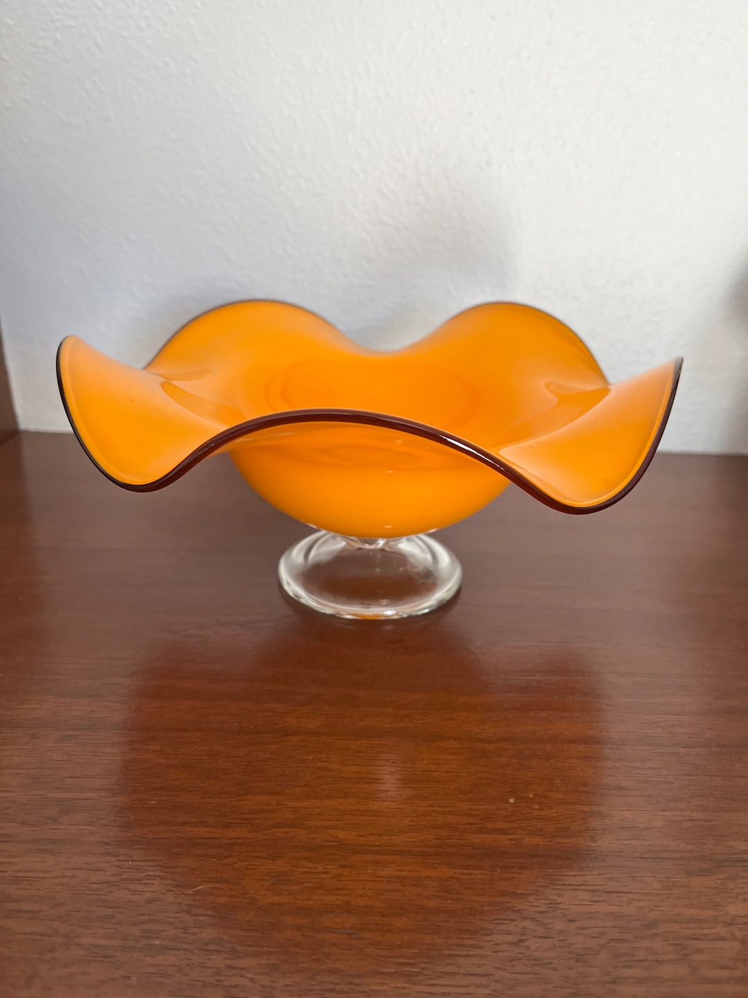 Vintage, Tyler, Floral, Tango Glass, Pedestal Bowl Centerpiece - Etsy