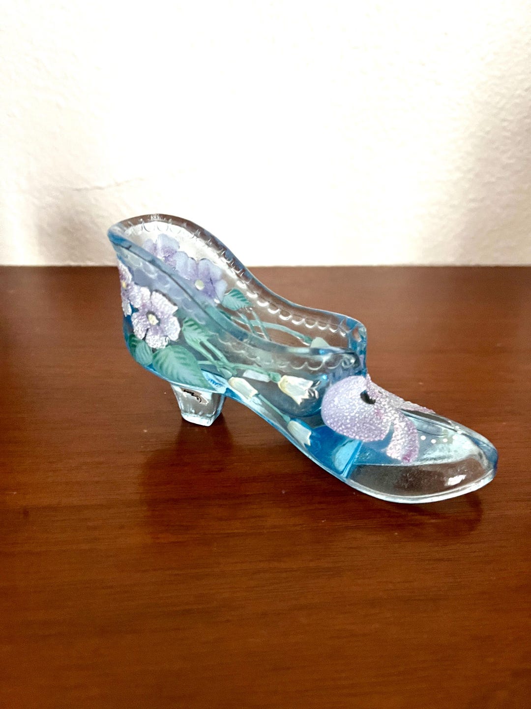 Vintage Fenton Blue Shoe - Etsy