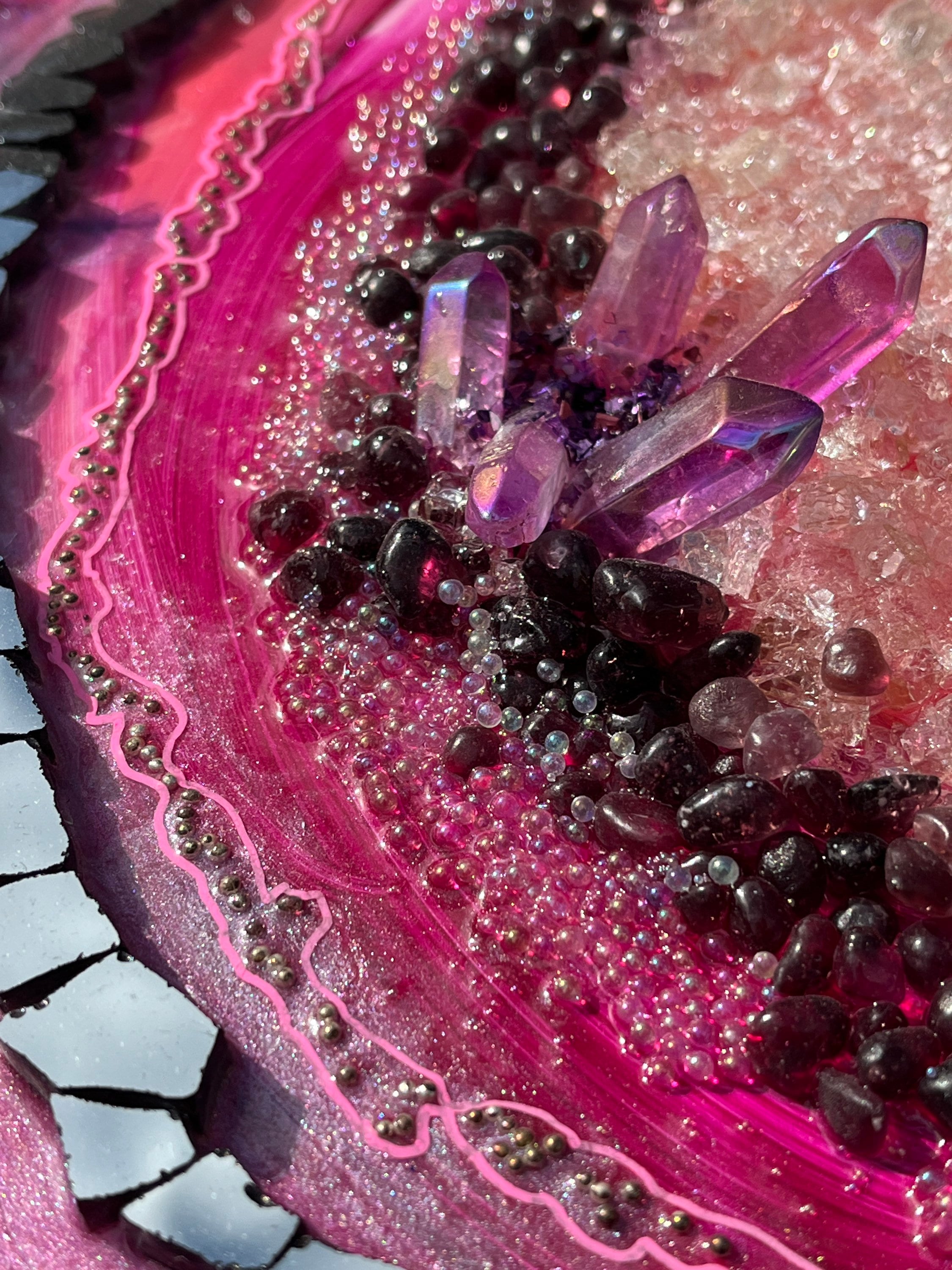 Grace Pink Resin Geode Agate Painting - Etsy