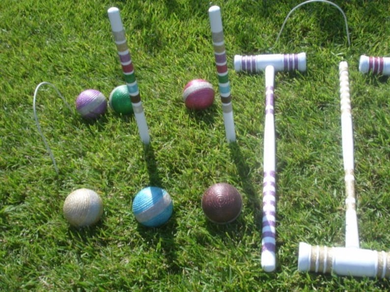 Custom Glittered Vintage Croquet Set - Etsy