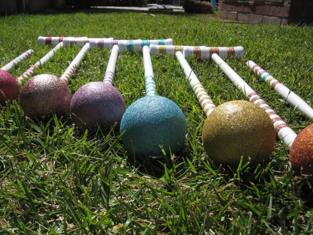 Glittered Croquet Set Custom - Etsy