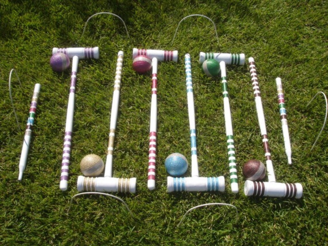 Custom Glittered Vintage Croquet Set - Etsy