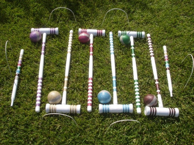 Custom Glittered Vintage Croquet Set - Etsy