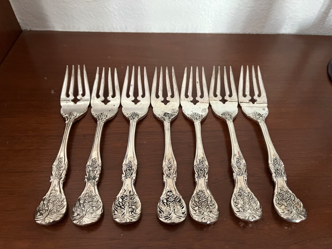 F.B. Rogers China Silver Plated French Rose Flatware Individual Salad ...