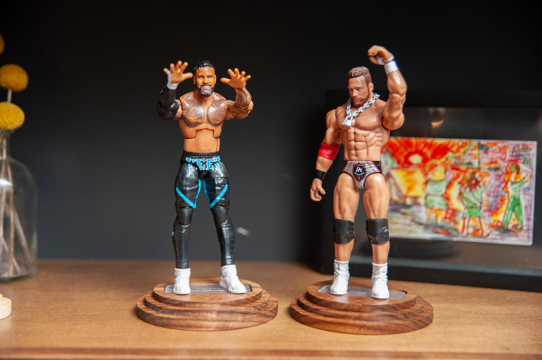 Solid Wood Action Figure Display Stand for 6inch Figures With Peg Base ...