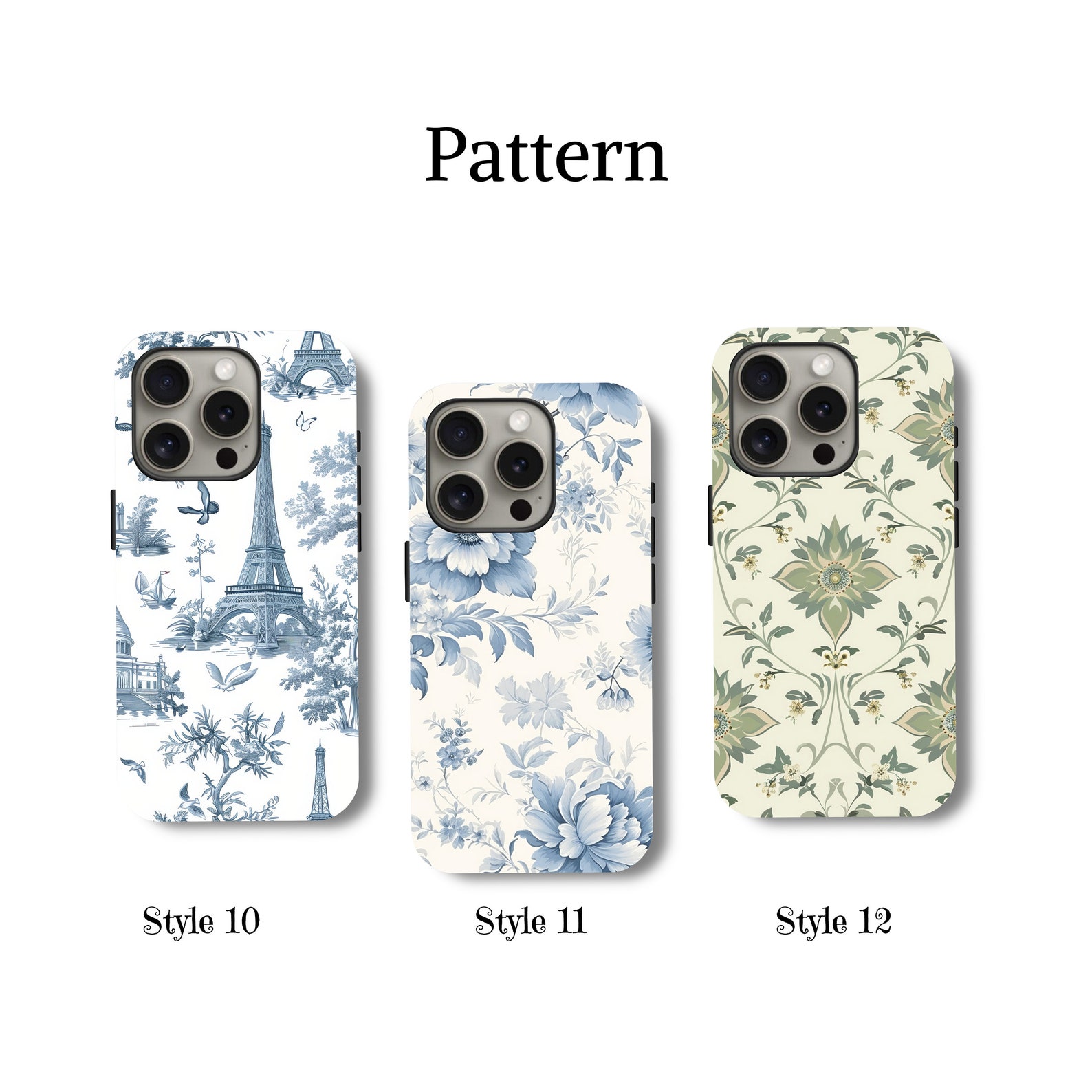 Samsung, iPhone Case | Blue Flower Toile De Jouy Magsafe Phone Case ...