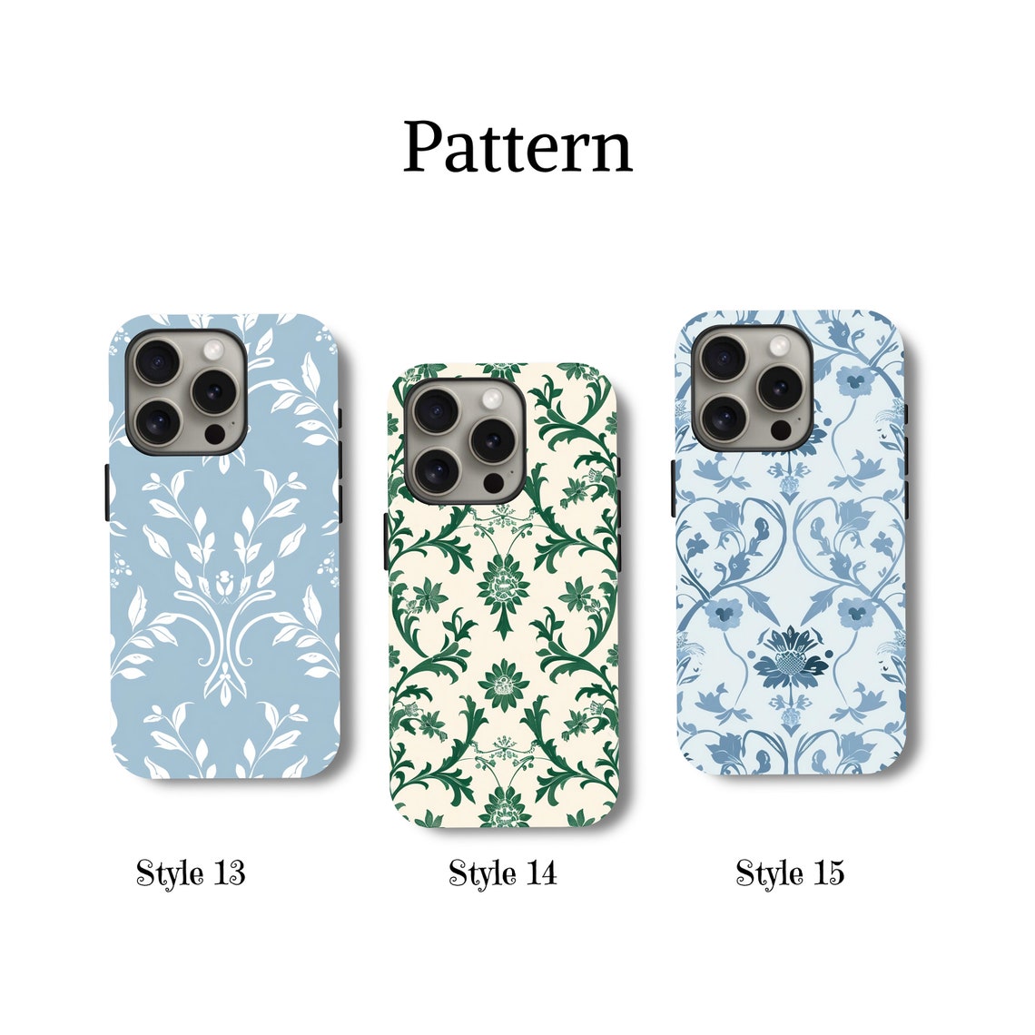 Samsung, iPhone Case | Blue Flower Toile De Jouy Magsafe Phone Case ...
