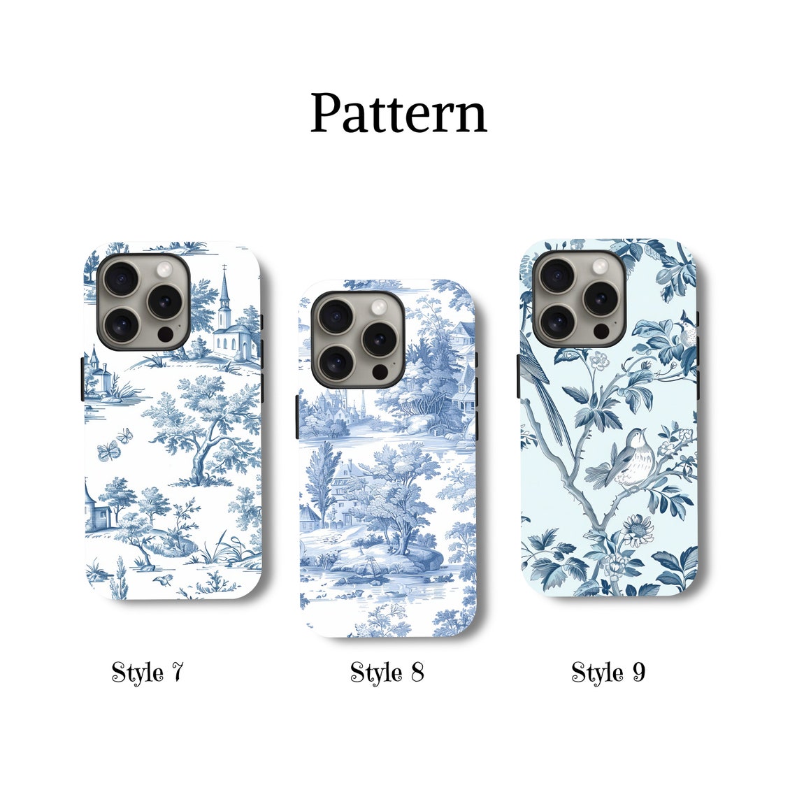 Samsung, iPhone Case | Blue Flower Toile De Jouy Magsafe Phone Case ...