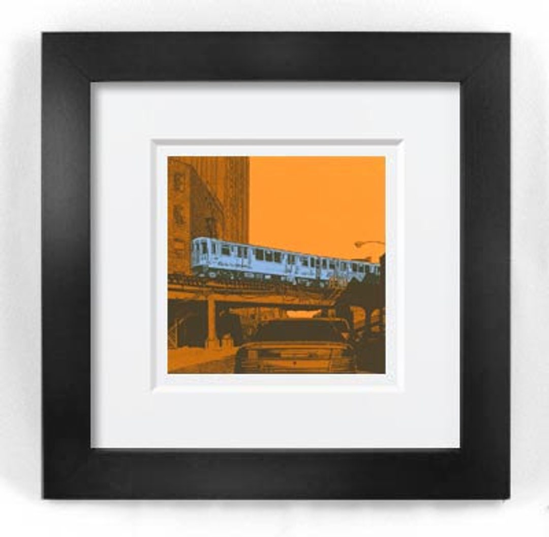 Blue Line Archival Print With 8x8 Mat - Etsy