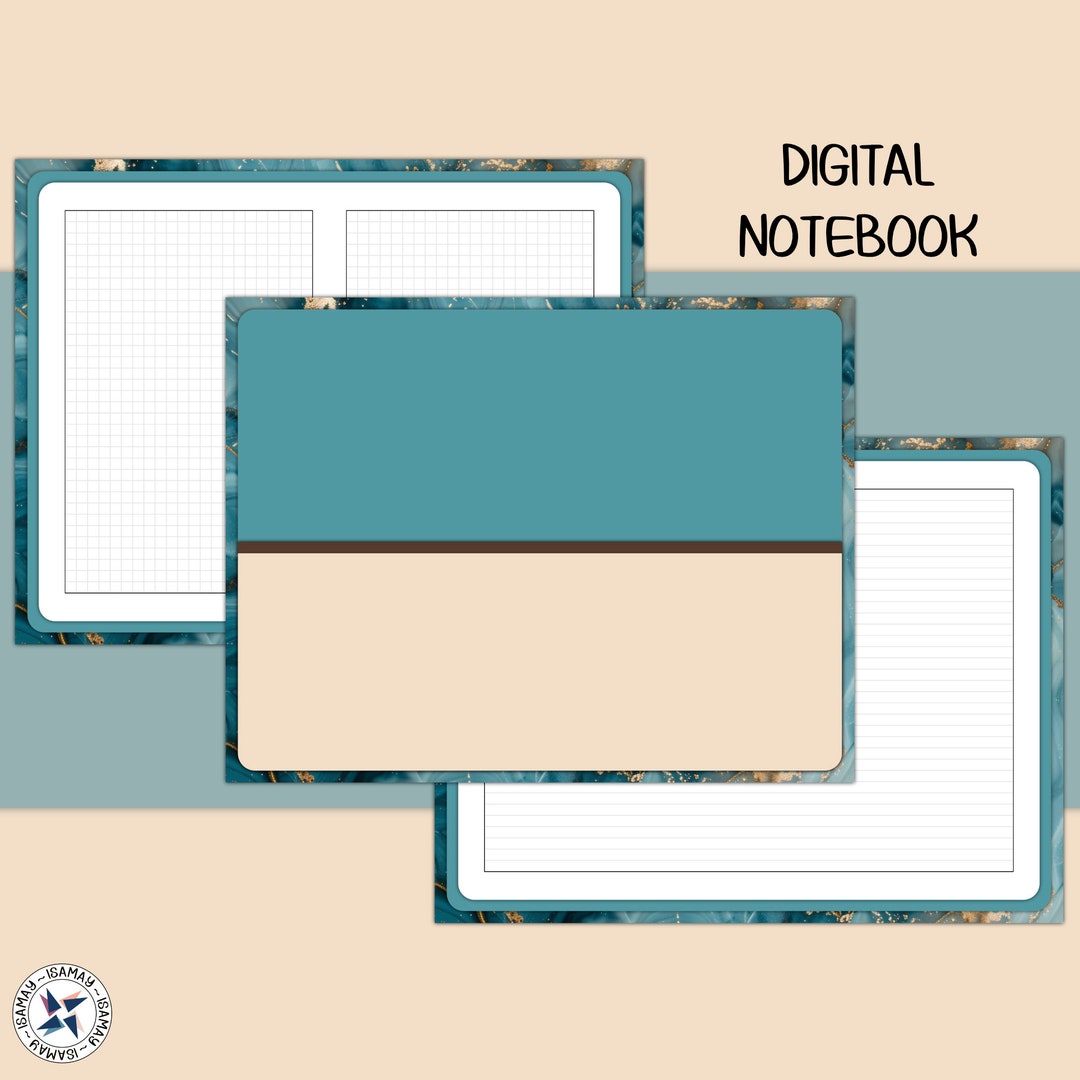 Landscape Digital Notebook // Letter-sized // Grid Blank Lined ...