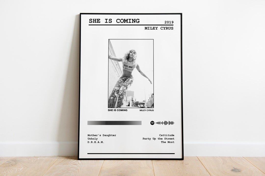 Miley Cyrus Poster Print She is Coming Album Poster Music Poster Album ...