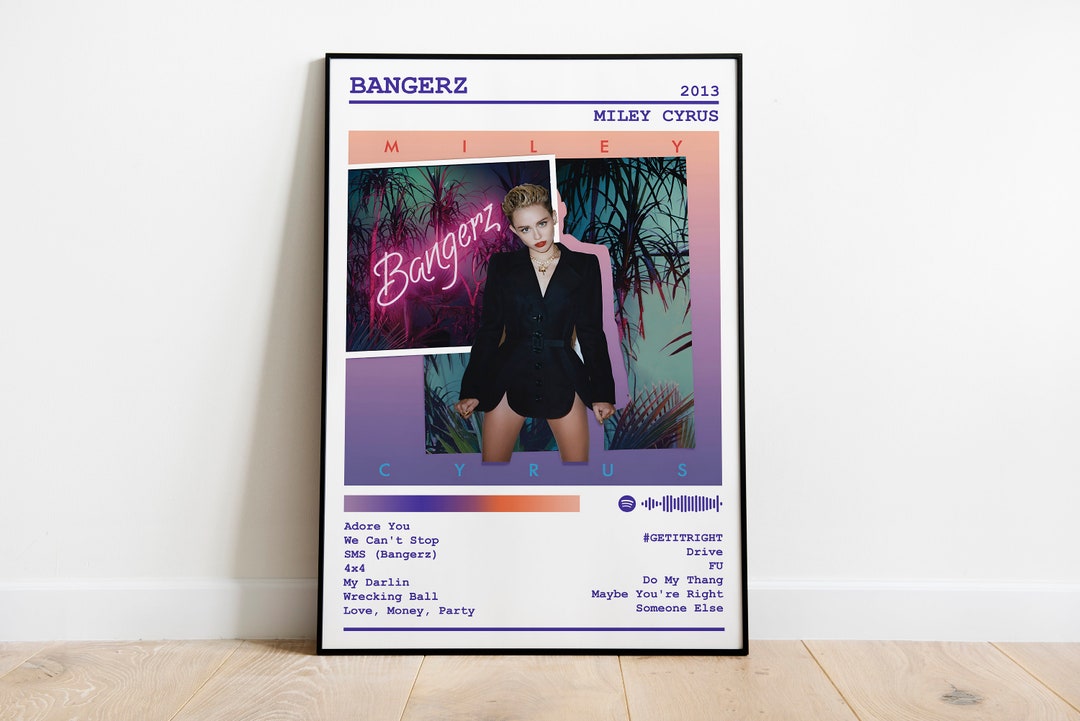 Miley Cyrus Poster Print Bangerz Album Poster Music Poster Album Cover ...