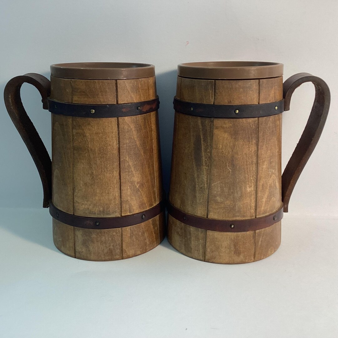 Beer Steins, Wooden Exterior,jenware Products, England, Plastic Inserts ...