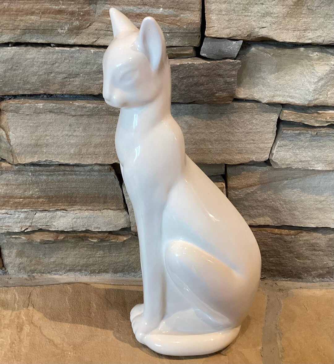 White Cat Statue, 15 Inches Tall Hobbyist Creation, Well Done and ...