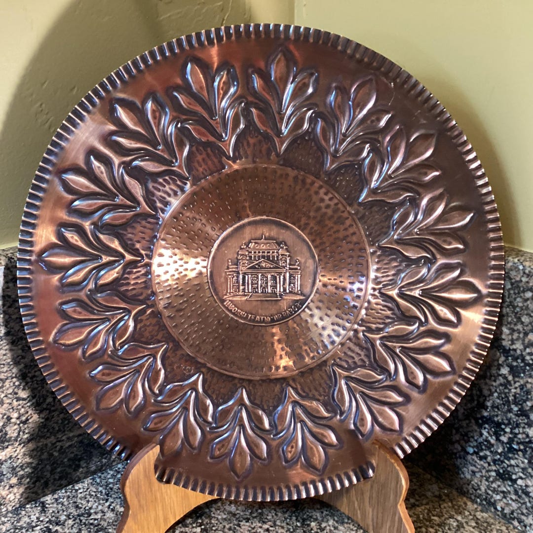 Vintage Hammered Copper Plate: Budapest National Theatre Relief - Etsy
