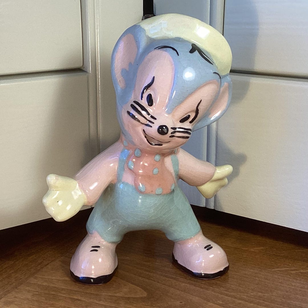 Vintage 1940’s Looney Tunes Sniffles the Mouse Ceramic Figurine. Evan K ...