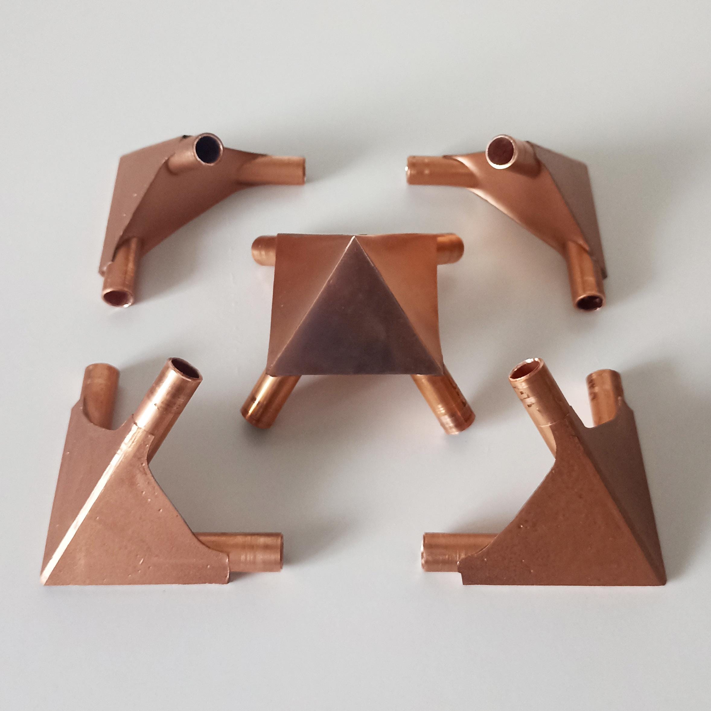 Set of Copper Connectors for the Pyramid of Meditation. for Pipes With ...