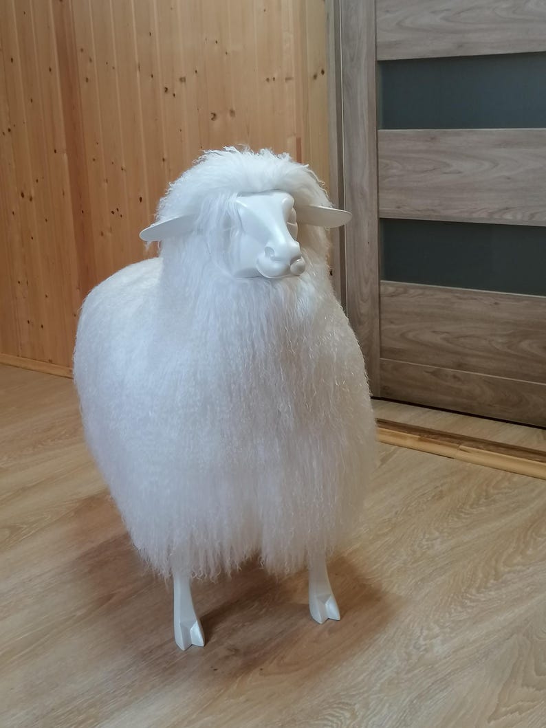Sheep Ottoman in Lalanne Style. Large, Made of Natural Tibetan ...