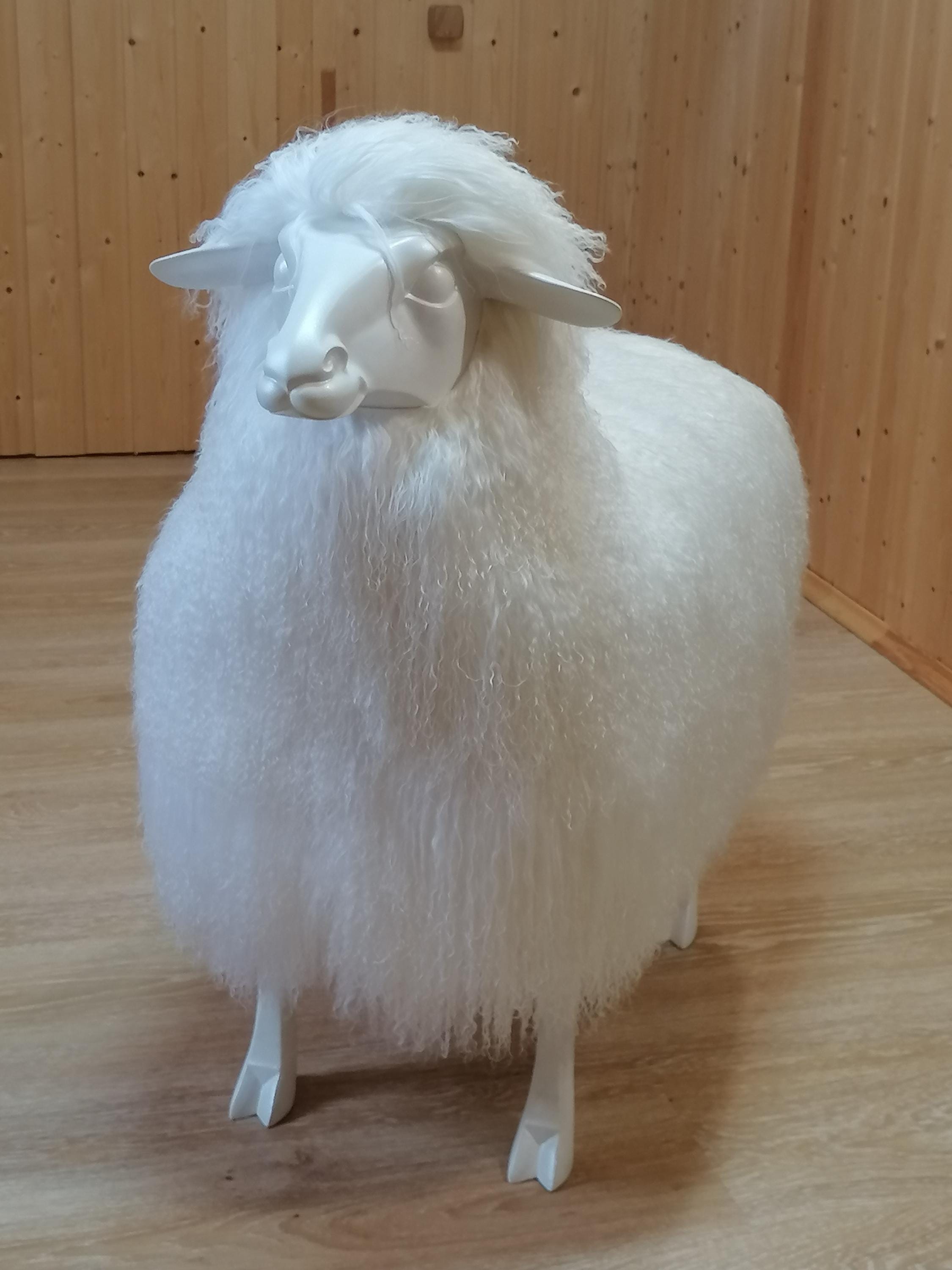 Sheep Ottoman in Lalanne Style. Large, Made of Natural Tibetan ...