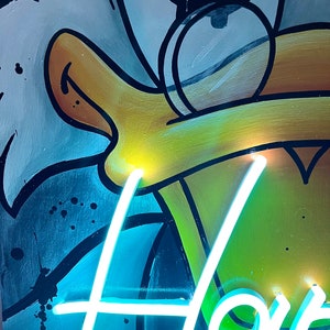Dollar Neon Sign, Scrooge Mcduck Art, Rich, Dollar Neon Art, Light Sign ...