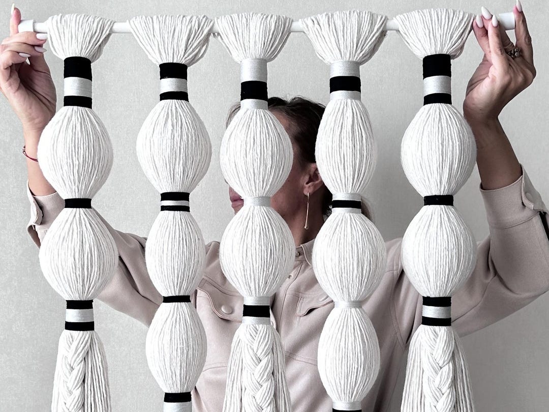 Large Wall Art Mexican Macrame Neutral Home Decor Wall Hanging Yarn ...