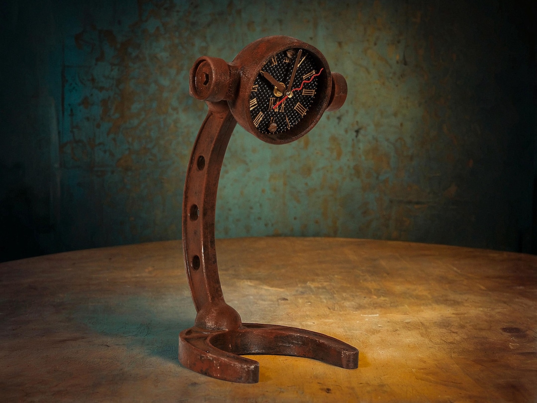 Rustoria Steampunk Desk Clock – Hand-finished Industrial 3D Print ...