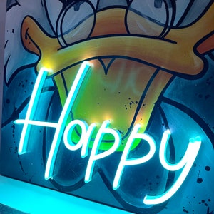 Dollar Neon Sign, Scrooge Mcduck Art, Rich, Dollar Neon Art, Light Sign ...