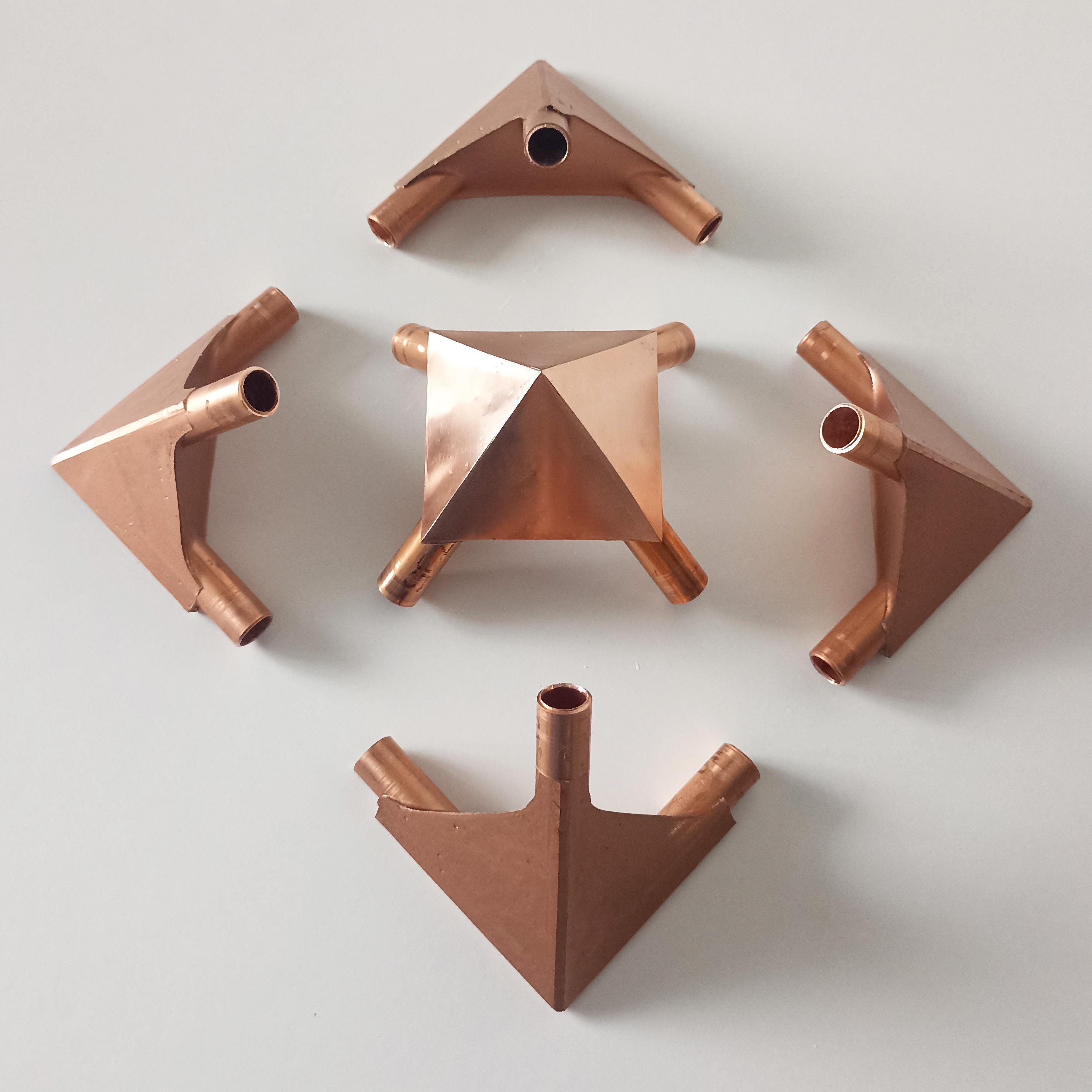 Set of Copper Connectors for the Pyramid of Meditation. for Pipes With ...