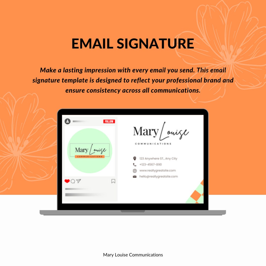 Editable Email Signature, Email Signature, Canva Template for Email ...