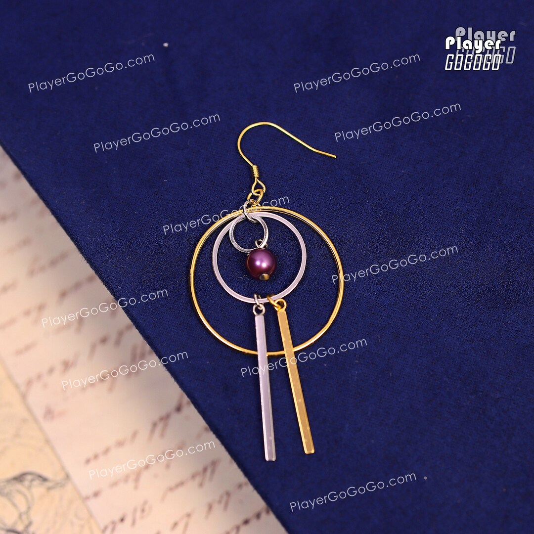 Sterling Silver Made FF14 Edengrace Earring of Casting for Both Cosplay ...