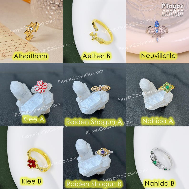 Genshin Impact Fanart Adjustable Ring Diluc, Venti, Lumine, Nahida ...