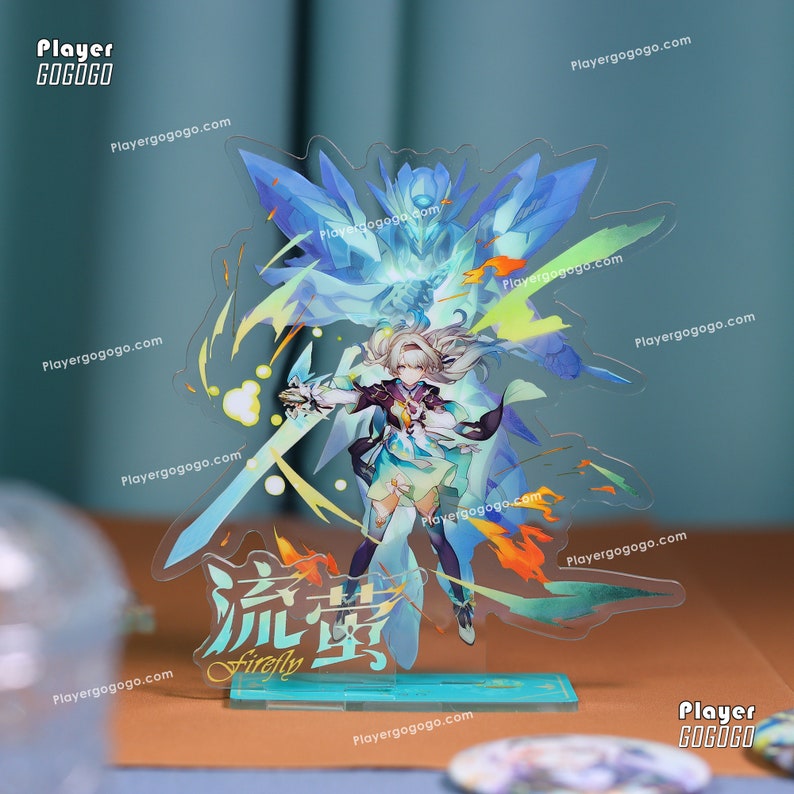 Honkai: Star Rail Firefly Art Print Set Standee, Charm, Shaker Ticket ...