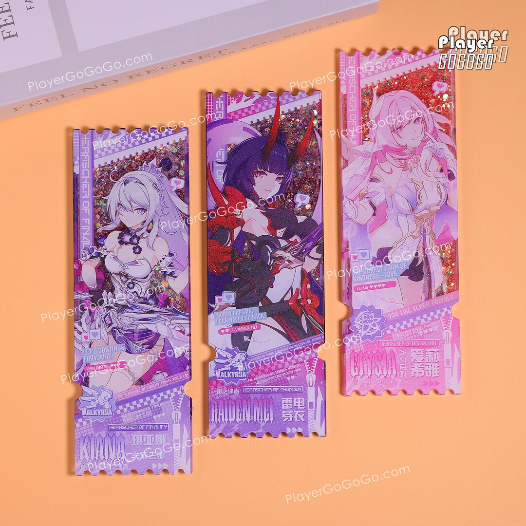 Honkai Impact 3rd Shaker Ticket, Honkai Figurines Kiana, Raiden Mei ...