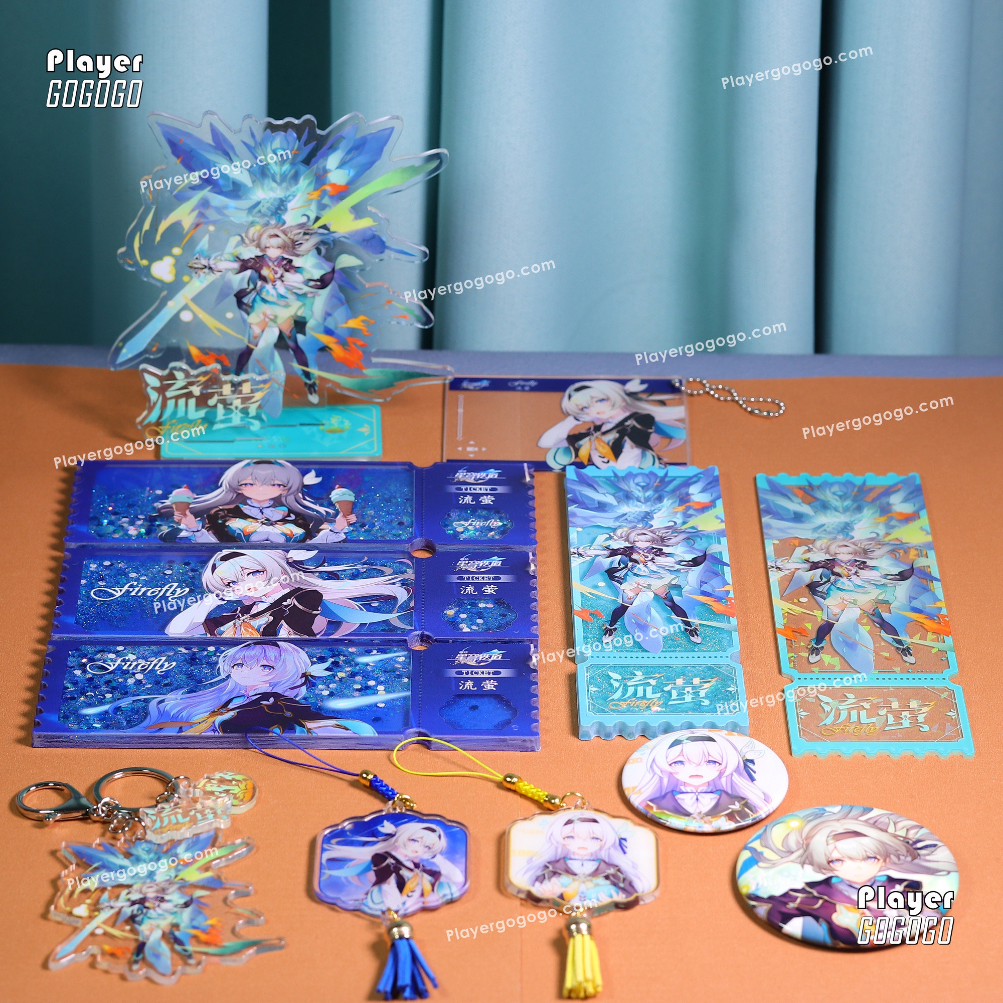 Honkai: Star Rail Firefly Art Print Set Standee, Charm, Shaker Ticket ...