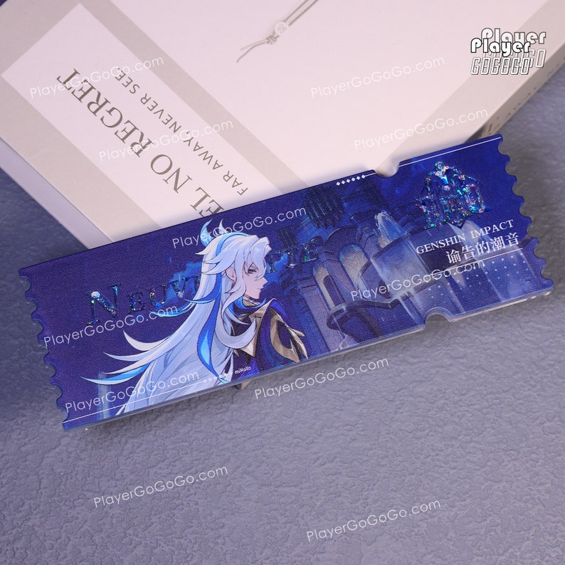 Genshin Impact Neuvillette Art Print Set - Charm, Shaker Ticket ...