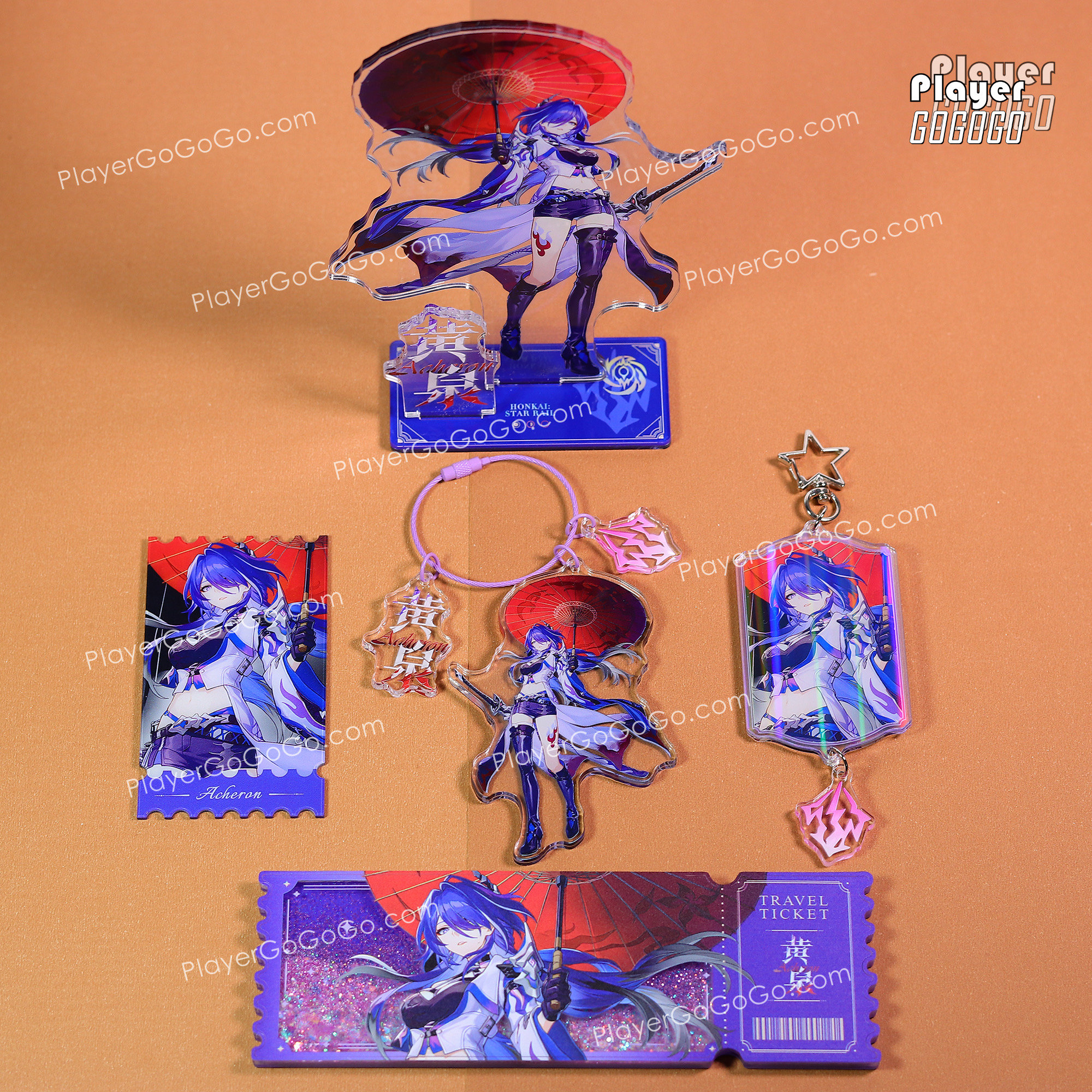 Honkai: Star Rail Acheron Art Print Set - Standee, Charm, Shaker Ticket ...