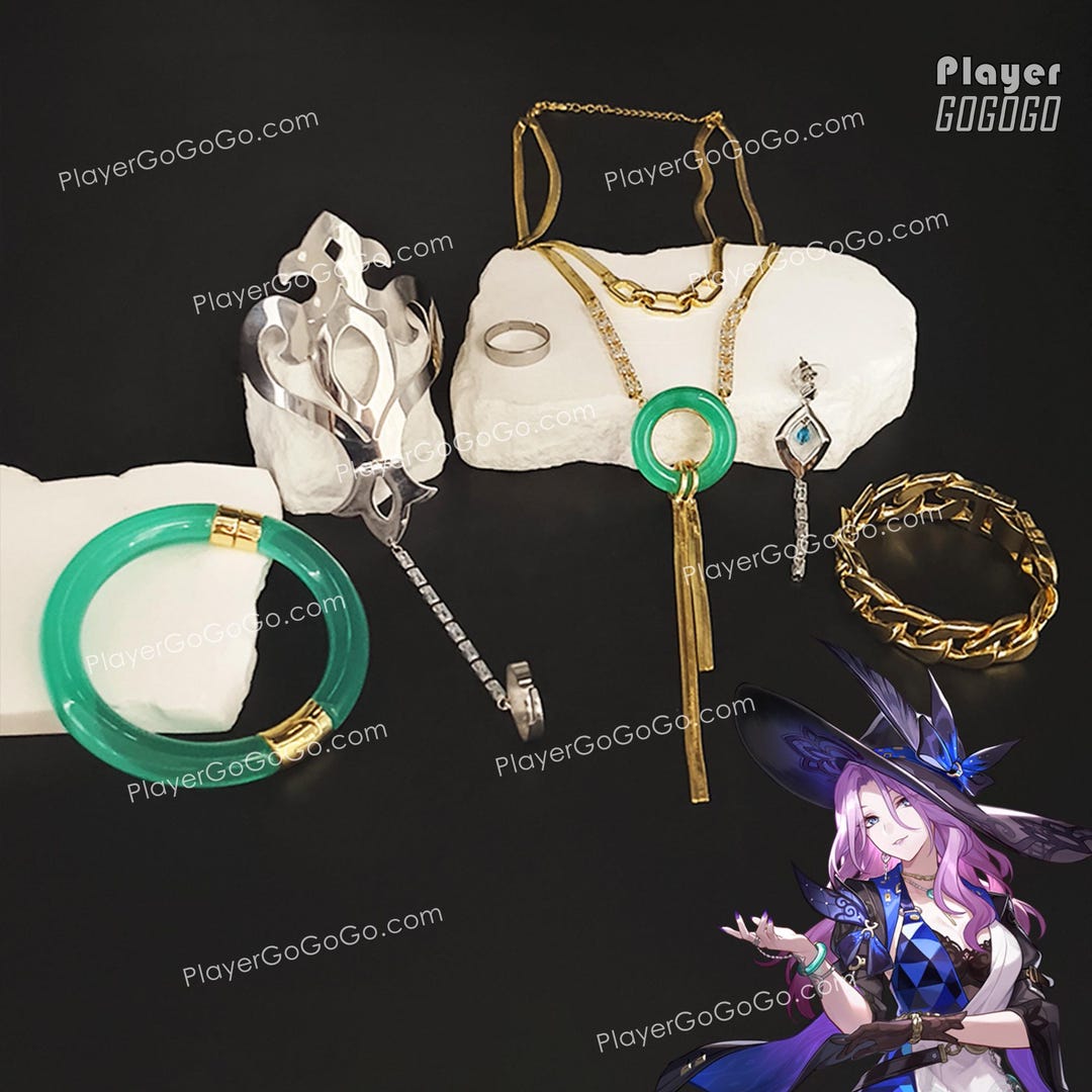 Honkai: Star Rail Jade Cosplay Accessories - Earrings, Ring Set ...