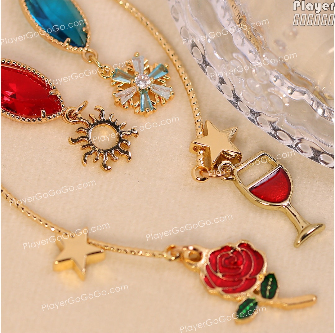 Genshin Impact Diluc + Kaeya Fanart Earrings Fishhook / Clip-on * A ...