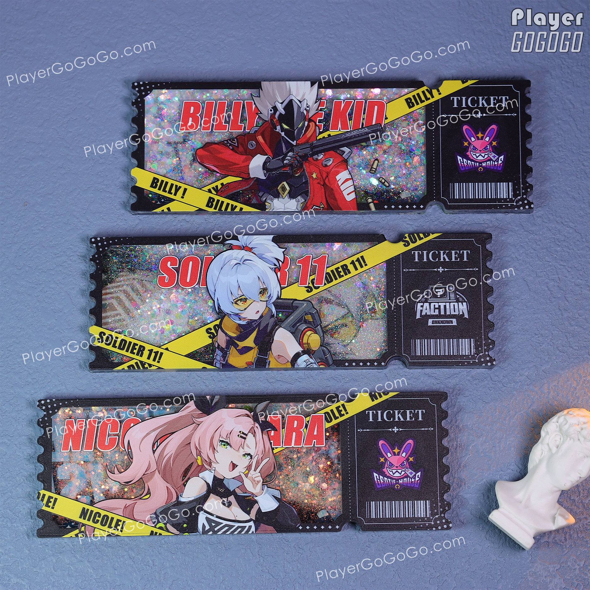 Zenless Zone Zero Shaker Ticket, Figures of Rina, Hoshimi Miyabi, Grace ...